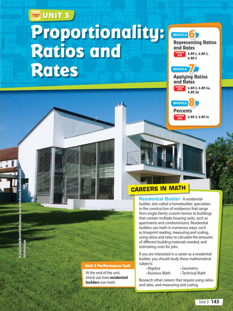 Unit 3 Proportionality Ratio and Rates | PDF | Ratio | Mathematics