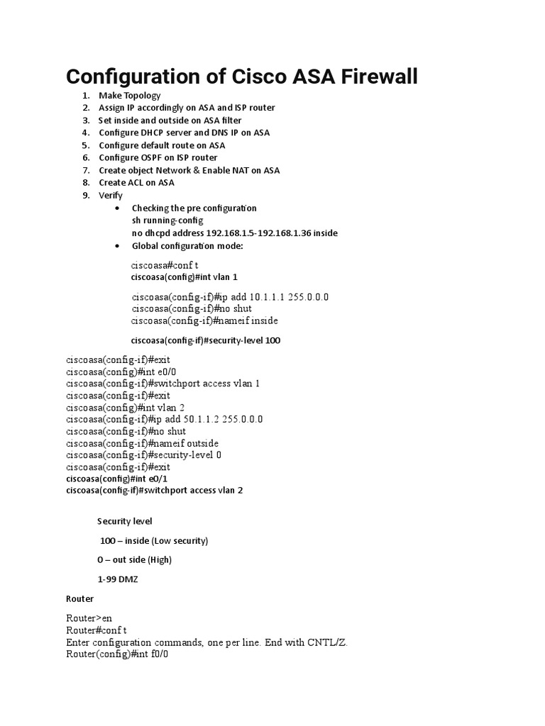 Cisco ASA Firewall Configuration Guide | PDF | Router (Computing) | Ip ...