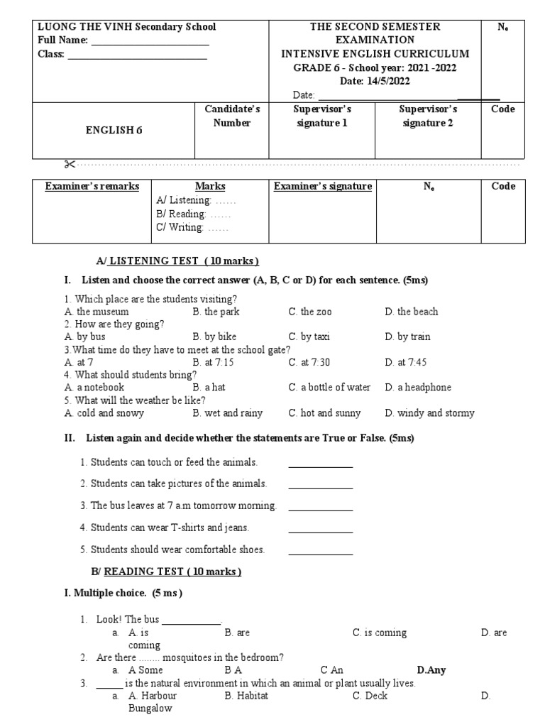 ĐỀ TATC KHỐI 6 LTV | PDF | Language Arts & Discipline | Foreign Language Studies
