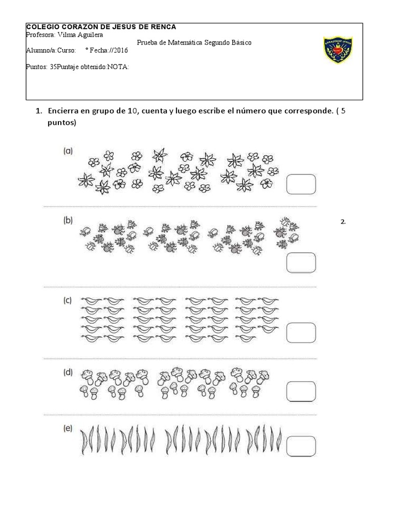 Encierra en Grupo de 10, Cuenta y Luego Escribe El Número Que ...