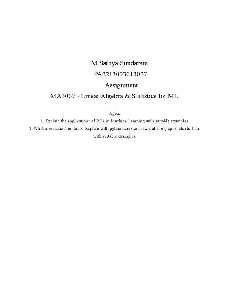 Assignment | PDF | Principal Component Analysis | Eigenvalues And Eigenvectors