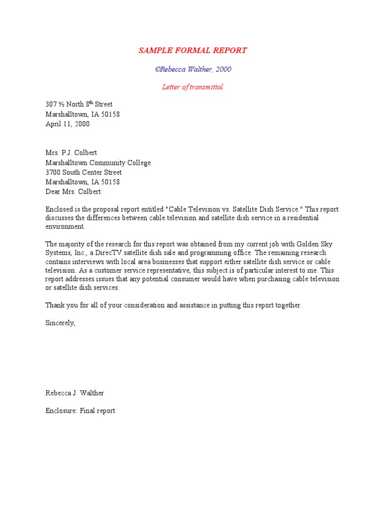 Sample Formal Report | PDF | Pay Television | Satellite Television