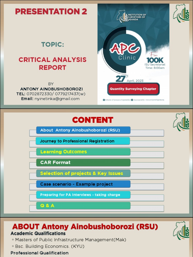 ISU - APC CLINIC - Critical Analysis Report Presentation - 27.04.2023 ...