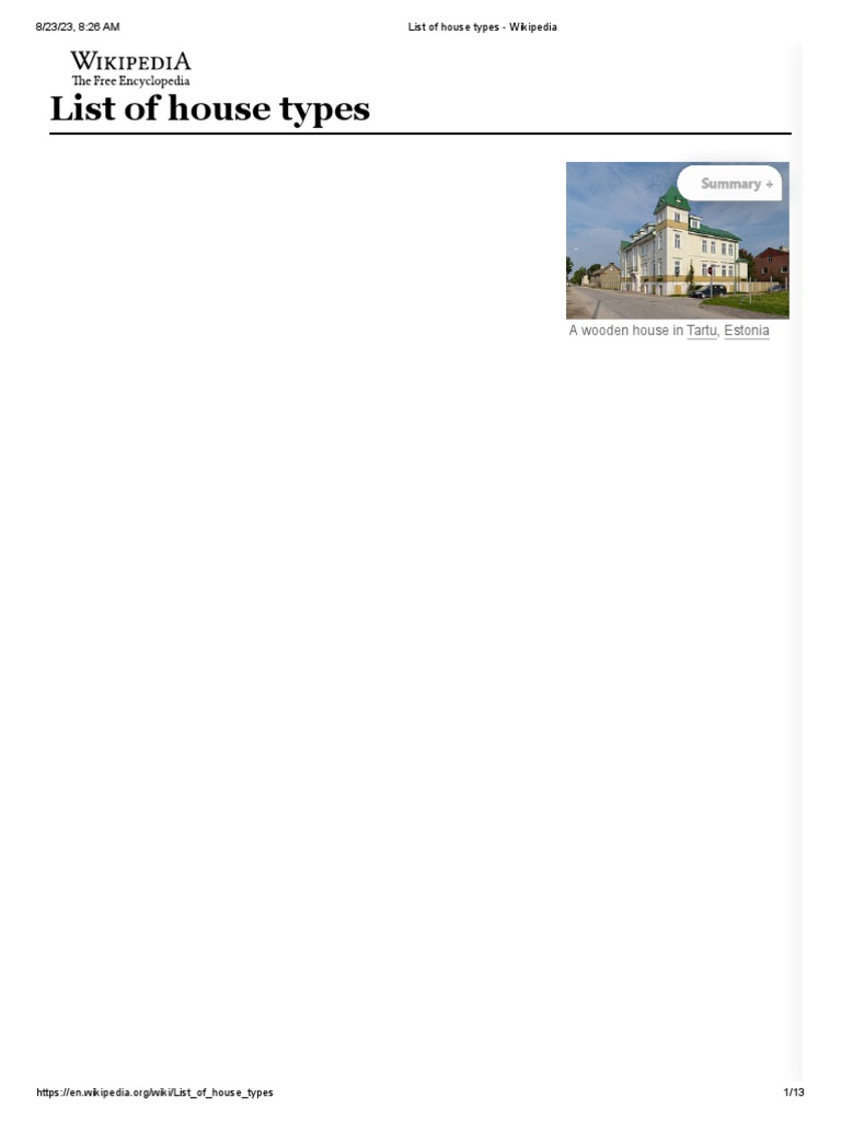 List of House Types - Wikipedia | PDF | Mobile Home | Home & Garden