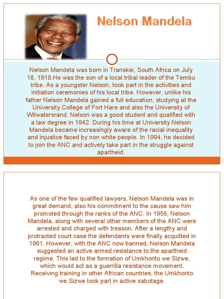 Nelson Mandela | PDF | Nelson Mandela | Apartheid