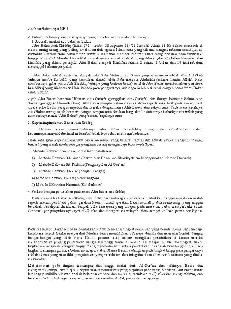 Analisis Bahan Ajar KB 1 | PDF