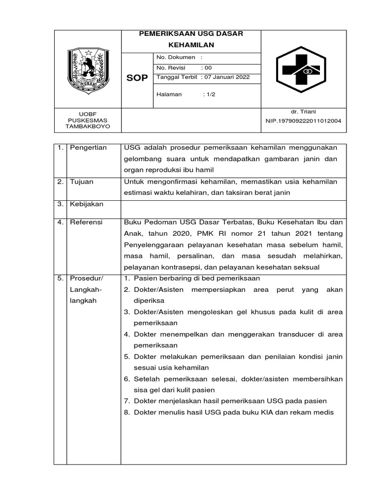 Sop Usg | PDF