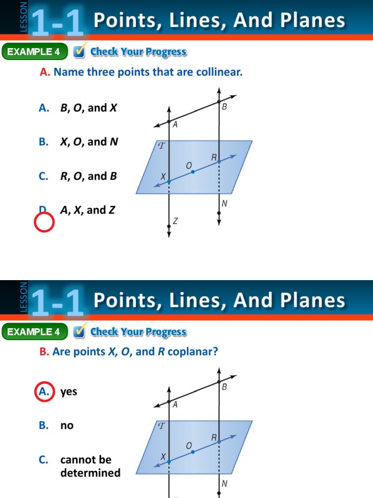 1-1 Day 2 Points Lines and Planes | PDF | Geometry | Mathematics