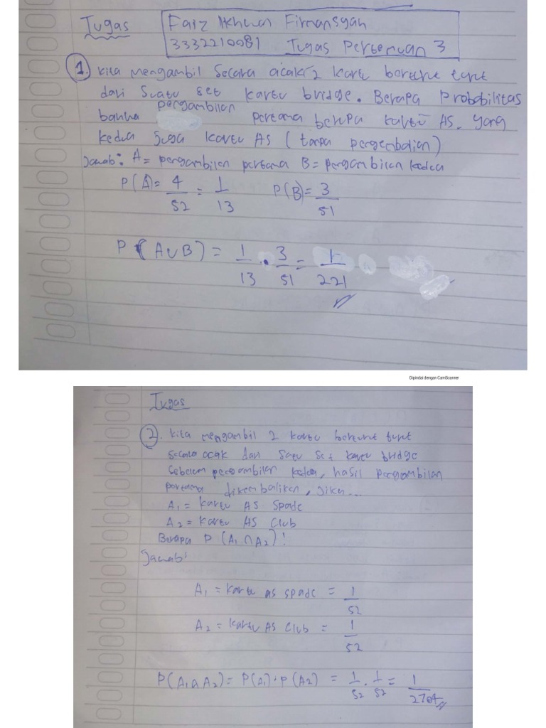 Faiz Ikhwan Firmansyah - 3332210081 - Probstat - Tugas Pertemuan 3 | PDF