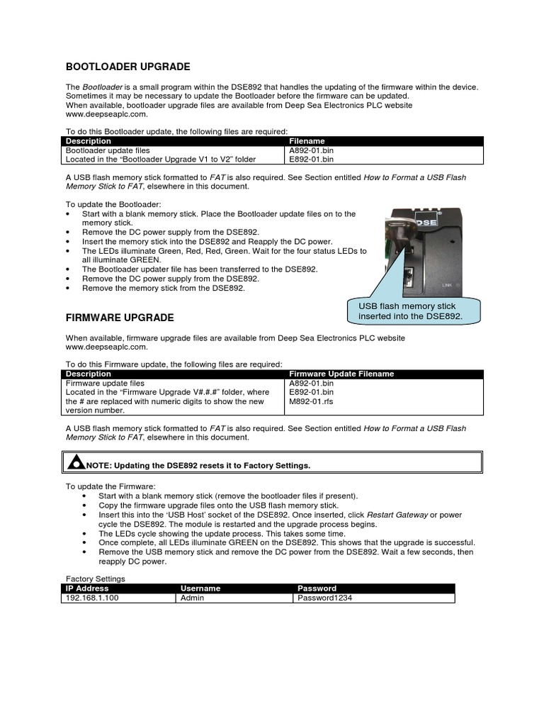 DSE892 Update Instructions | PDF | Usb Flash Drive | Booting