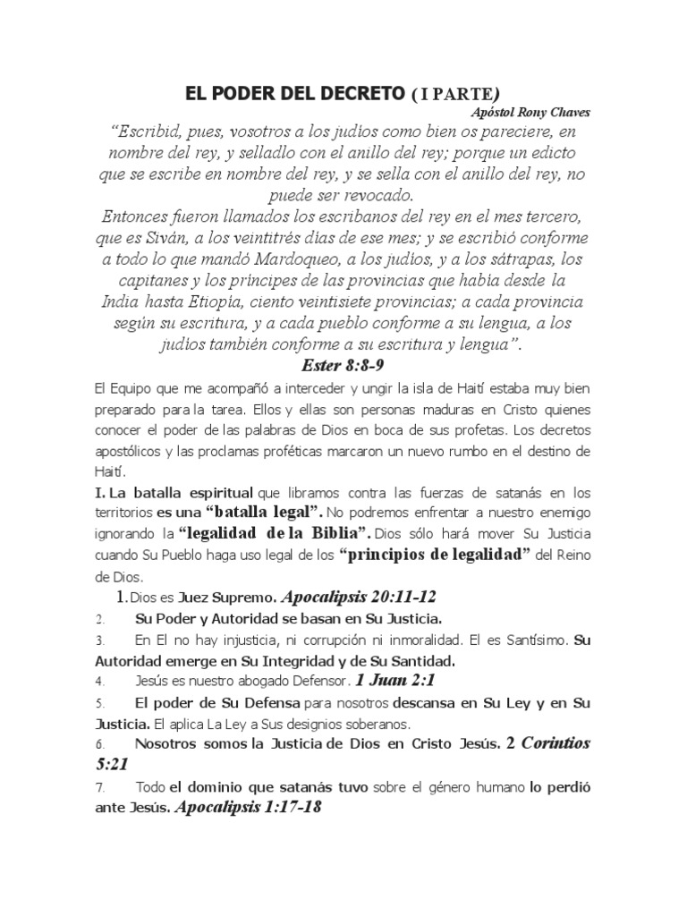 El Poder Del Decreto | PDF | Satán | Jesús