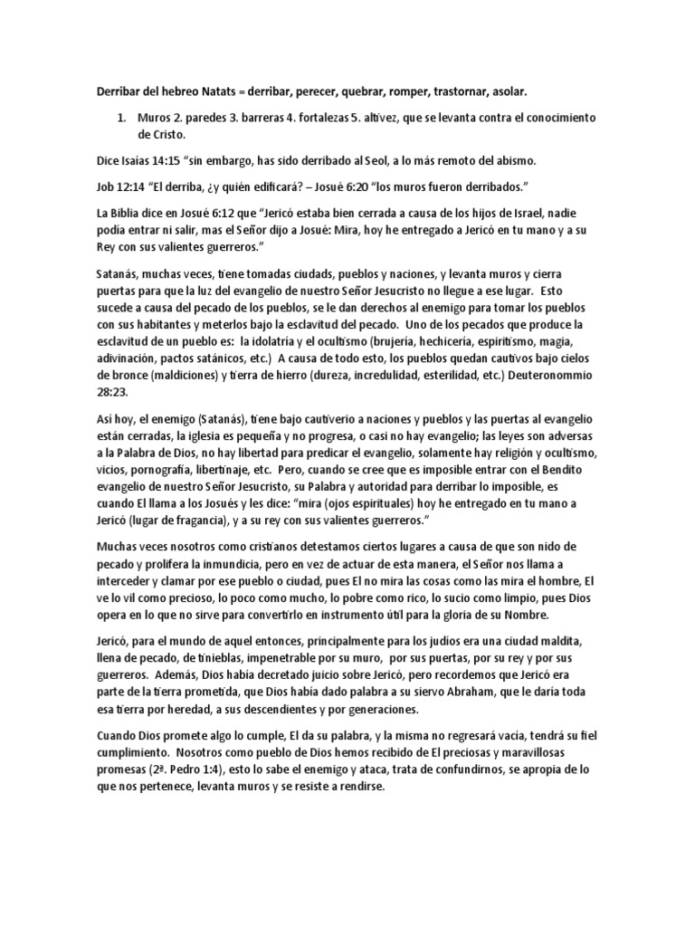 Derribando Fortalezas Espirituales | PDF | Intercesión | Pecado