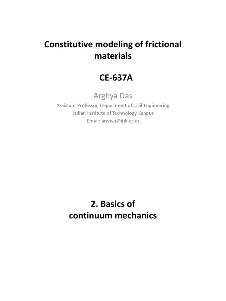 CE637A-Continuum Mech-Lecture-3 | PDF | Continuum Mechanics | Stress (Mechanics)