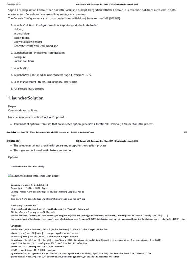 050 Console With Command Line Sage-ERP-X3 - Configuration-Console WikiNEW | PDF