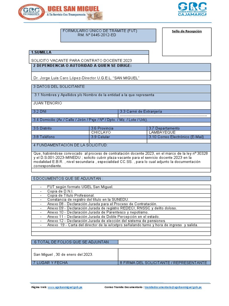 Formato Fut 2023 | PDF | Finanzas y dinero