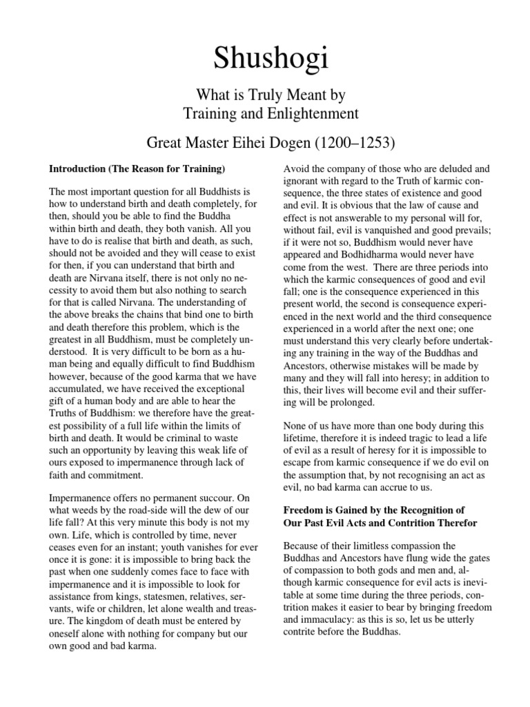 Shushogi | PDF | Buddhahood | Enlightenment In Buddhism