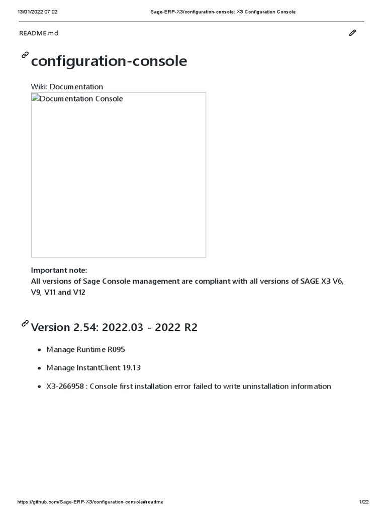 Sage-ERP-X3 Configuration-Console Version History | PDF | Command Line Interface | Microsoft Sql ...