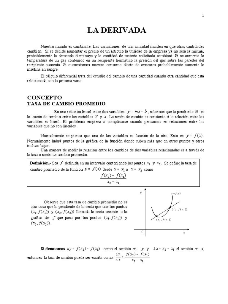 La Derivada | Descargar gratis PDF | Derivado