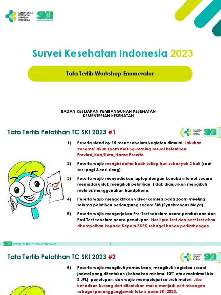 Tata Tertib TC Survei Kesehatan Indonesia 2023 - 310723 | PDF | Karier & Perkembangan | Komputer