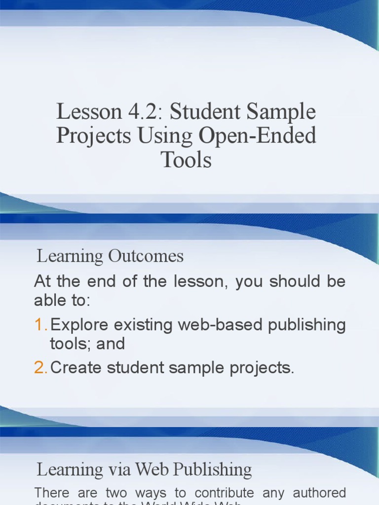 Module 4 - Lesson 2 Student Sample Projects Using Open-Ended Tools | PDF | Bullying | Copyright