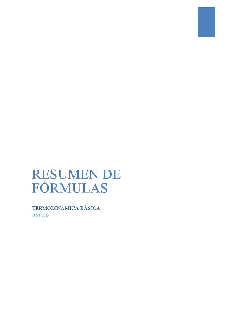 3. Resumen de Fórmulas | PDF