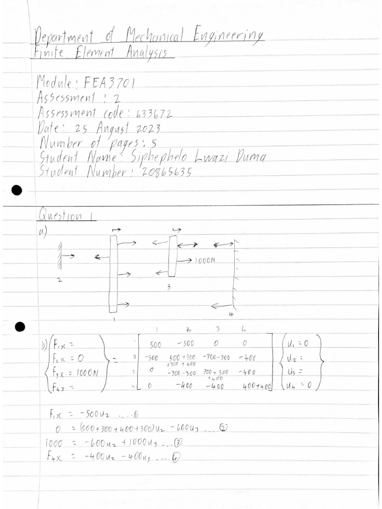 FEA3701 Assessment 2 Major Test 1 | PDF