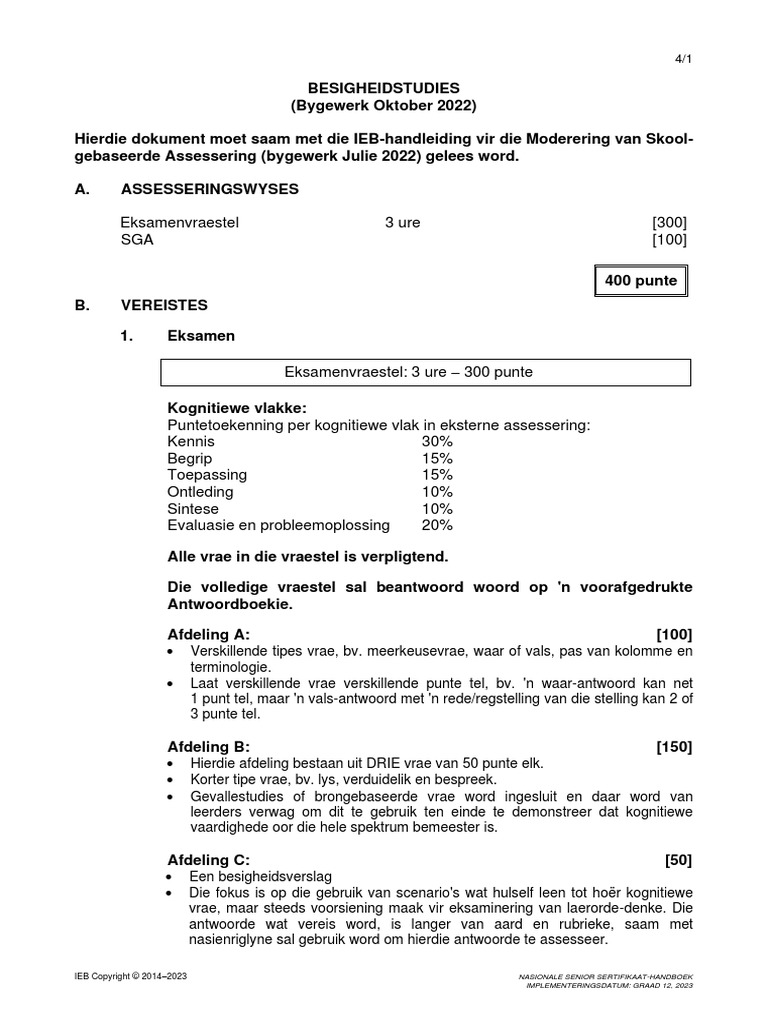 BESIGHEIDSTUDIES 2023 (Bygewerk Oct 2022) | PDF