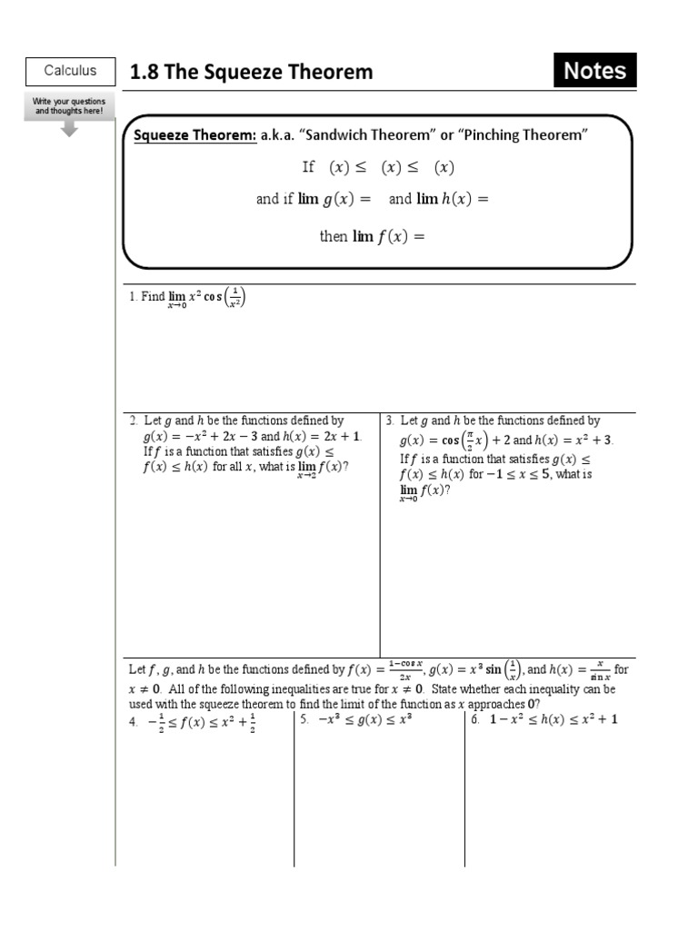 1.5 Squeeze Theorem | PDF | Function (Mathematics) | Mathematical Concepts
