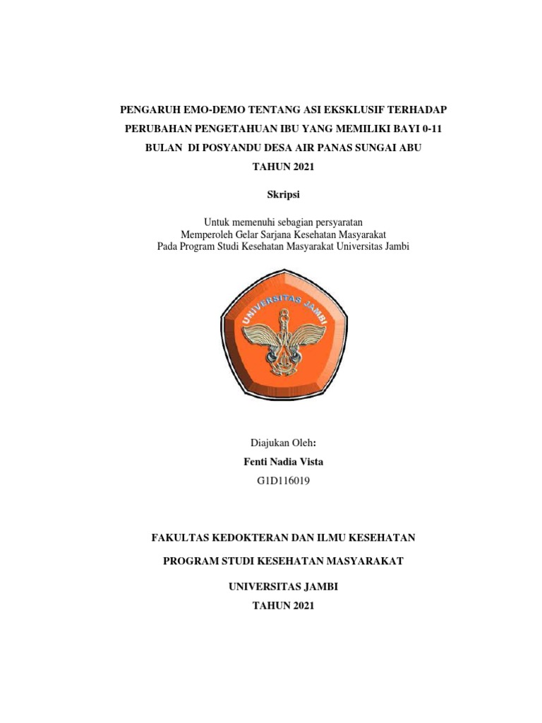 Contoh SKRIPSI Pengaruh Emo Demo Terhadap Pengetahuan Dan Sikap Ibu | PDF