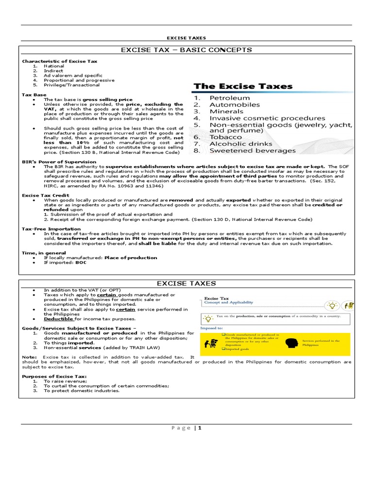 EXCISE | PDF | Taxes | Excise