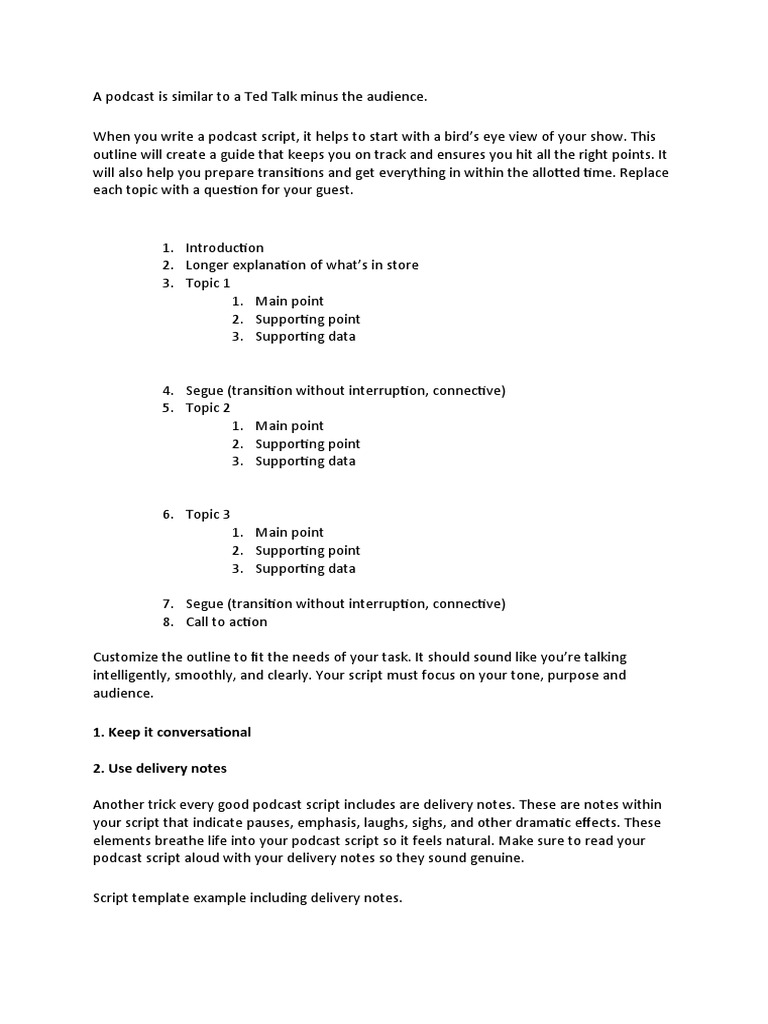Features of A Podcast Script | PDF | Podcast | Mass Media