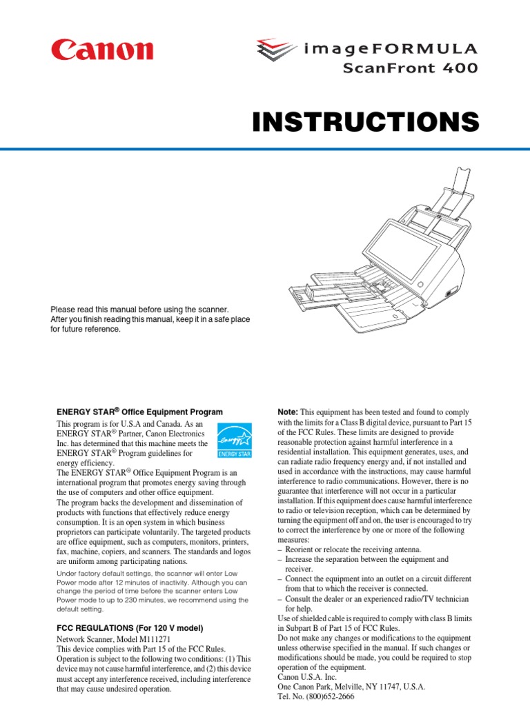 ScanFront 400 Instructions EN | PDF