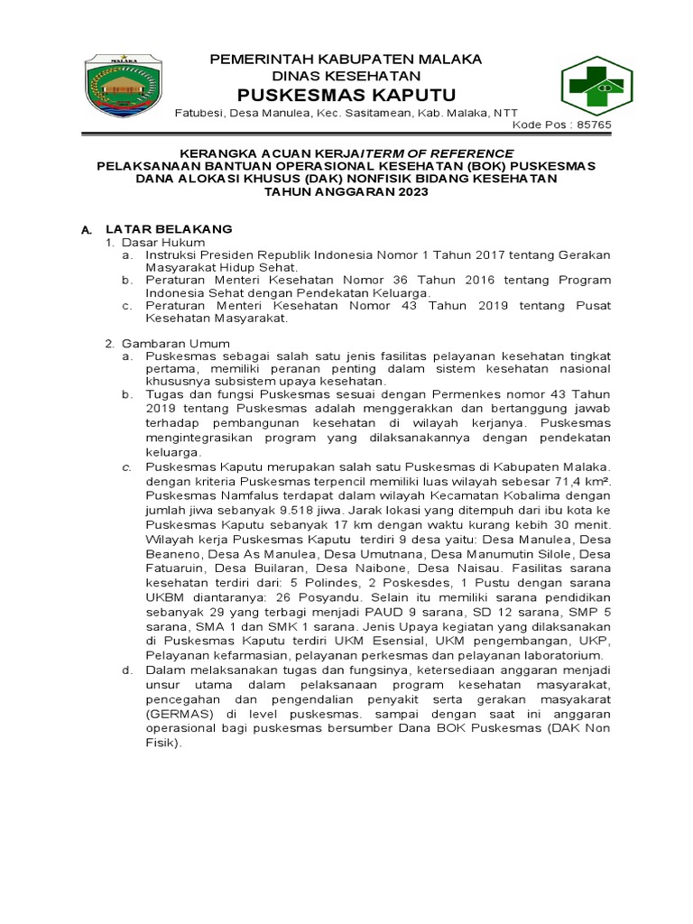 Kaputu Tor 2023 (Word) | PDF