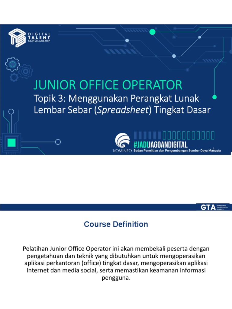 Menggunakan Perangkat Lunak Lembar Sebar (Spreadsheet) Tingkat Dasar | PDF