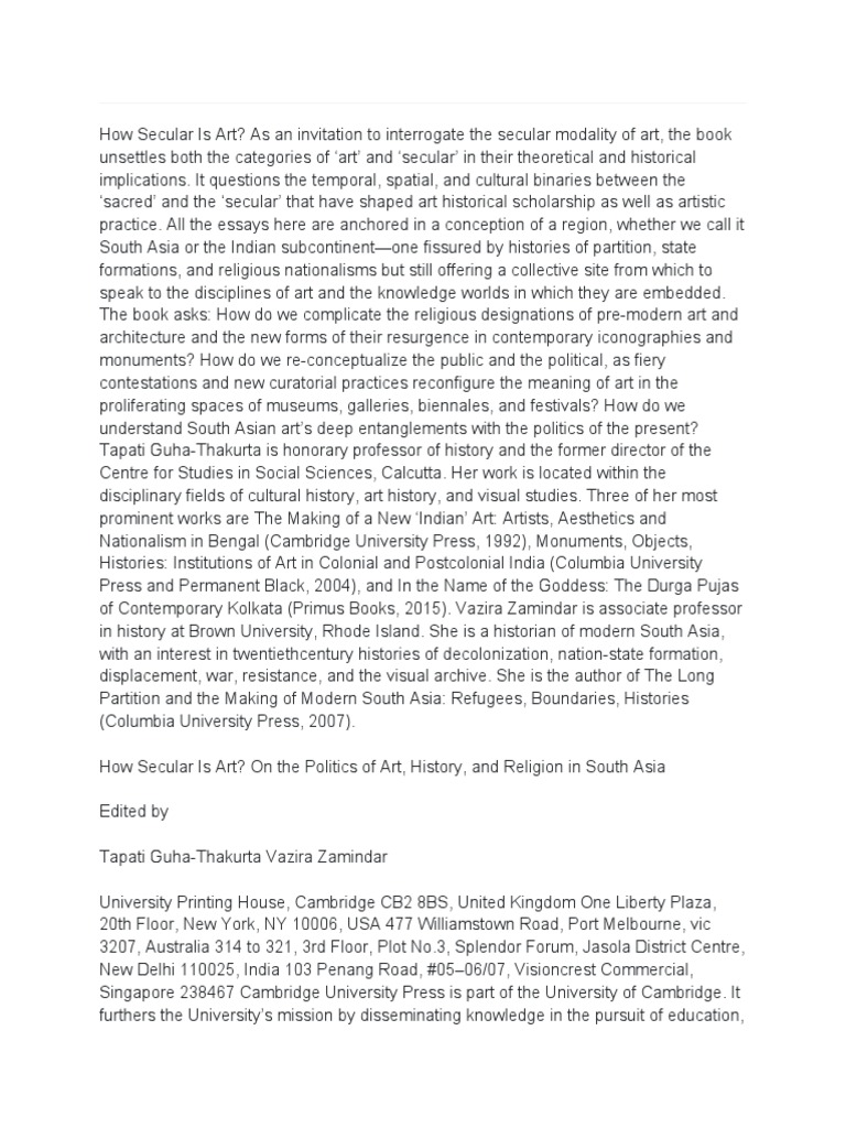 How Secular Is Art | Download Free PDF | Secularism