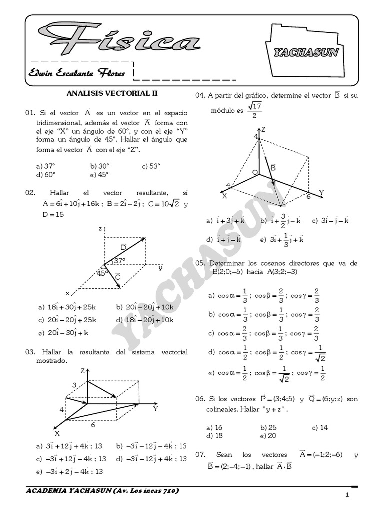 Análisis Vectorial | PDF | Vector Euclidiano | Cálculo multivariable