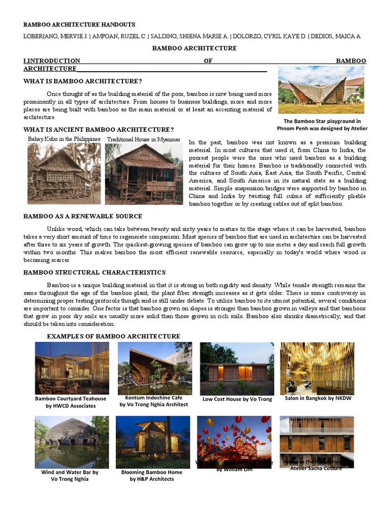 Bamboo Construction Techniques Guide | PDF | Bamboo | Concrete