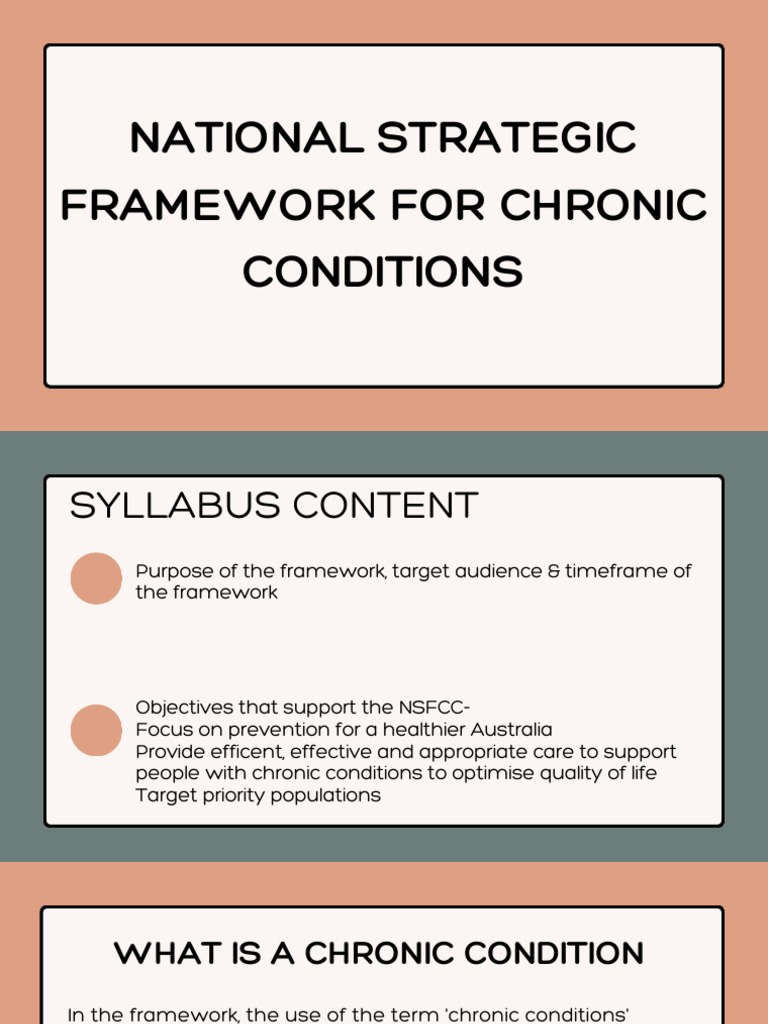 National Strategic Framework For Chronic Conditions Ppoint | PDF | Chronic Condition ...