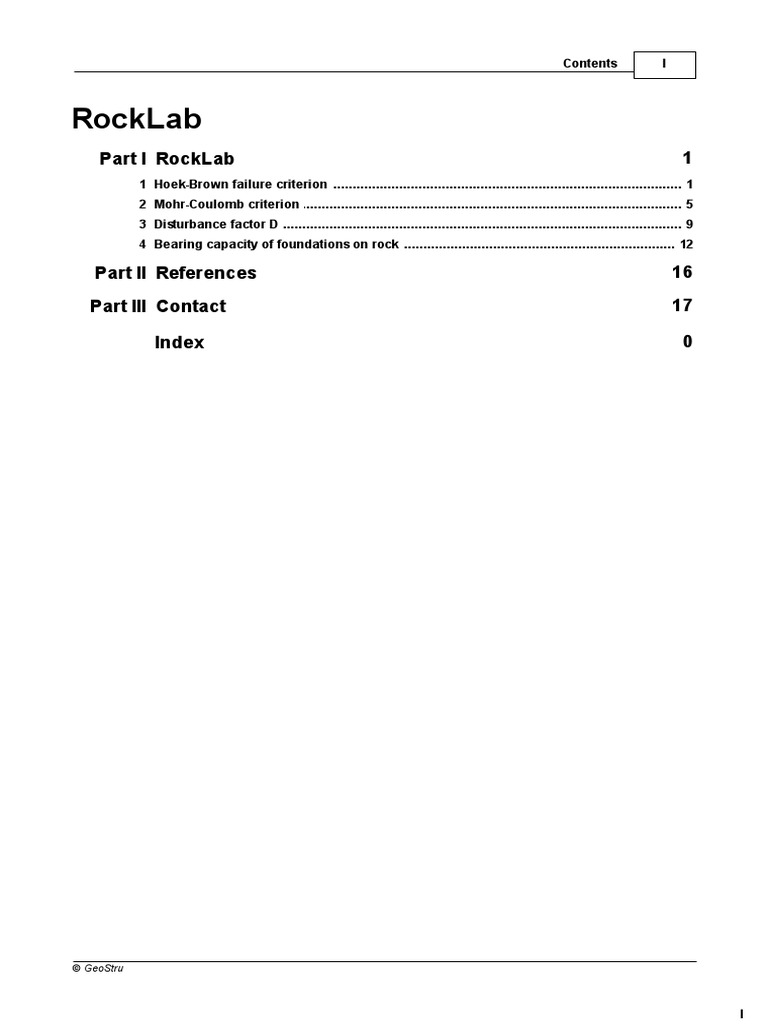 RockLab EN | PDF | Strength Of Materials | Stress (Mechanics)