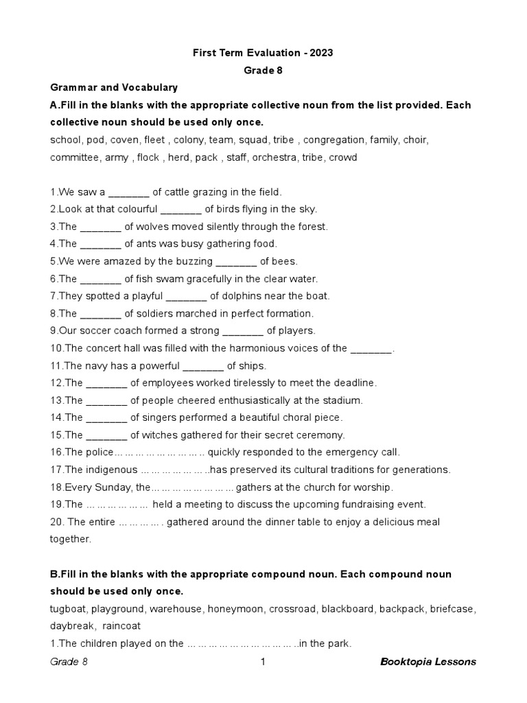 Gade 8 - First Term Evaluation | PDF