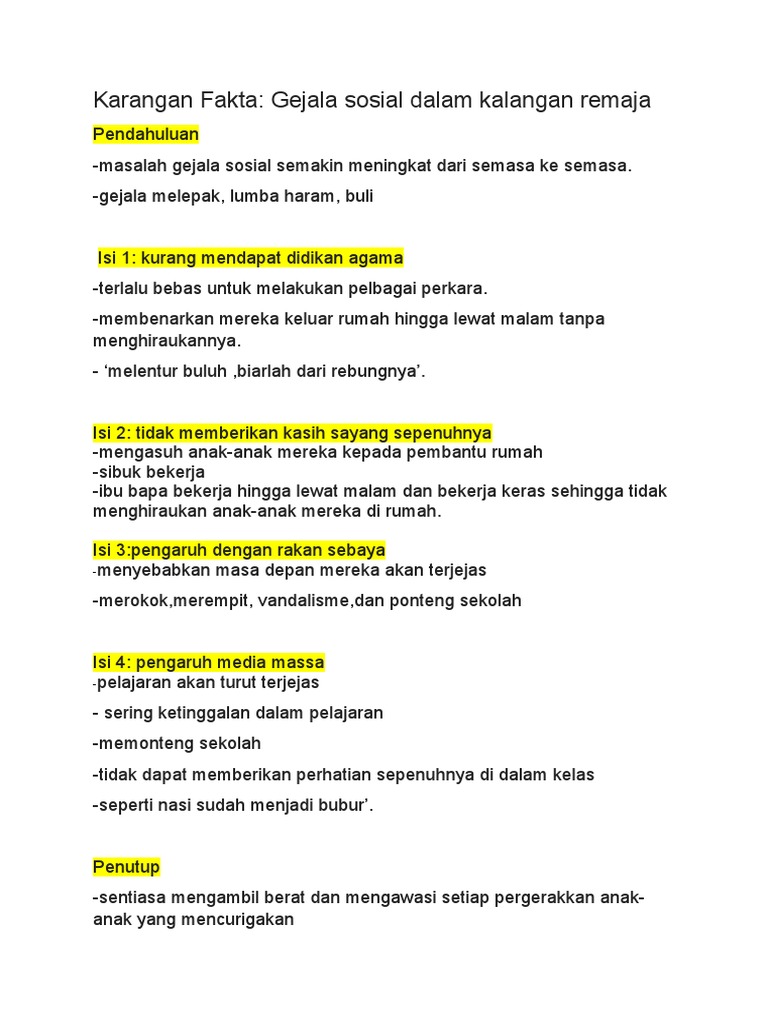 Rangka Karangan Fakta | PDF
