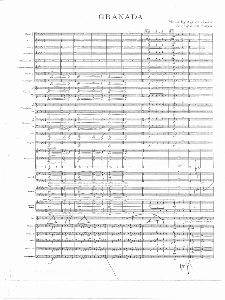 Partitura de Granada para Piano y Voz | PDF