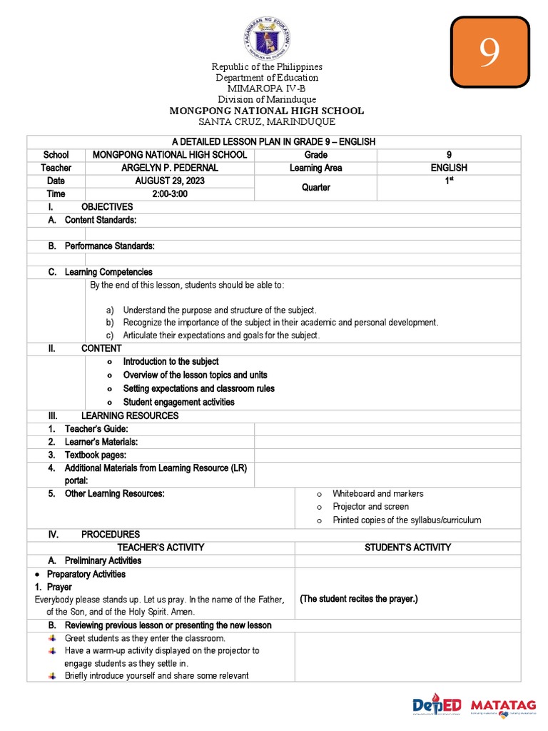 Lesson 1 - Class Orientation | PDF | Learning | Cognitive Science