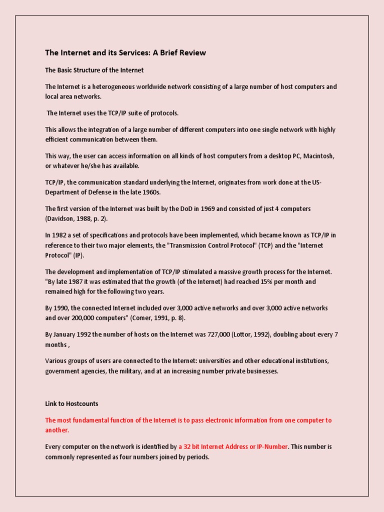 Wt Unit 1 Lecture 1 6 The Internet And Its Services Pdf Internet File Transfer Protocol