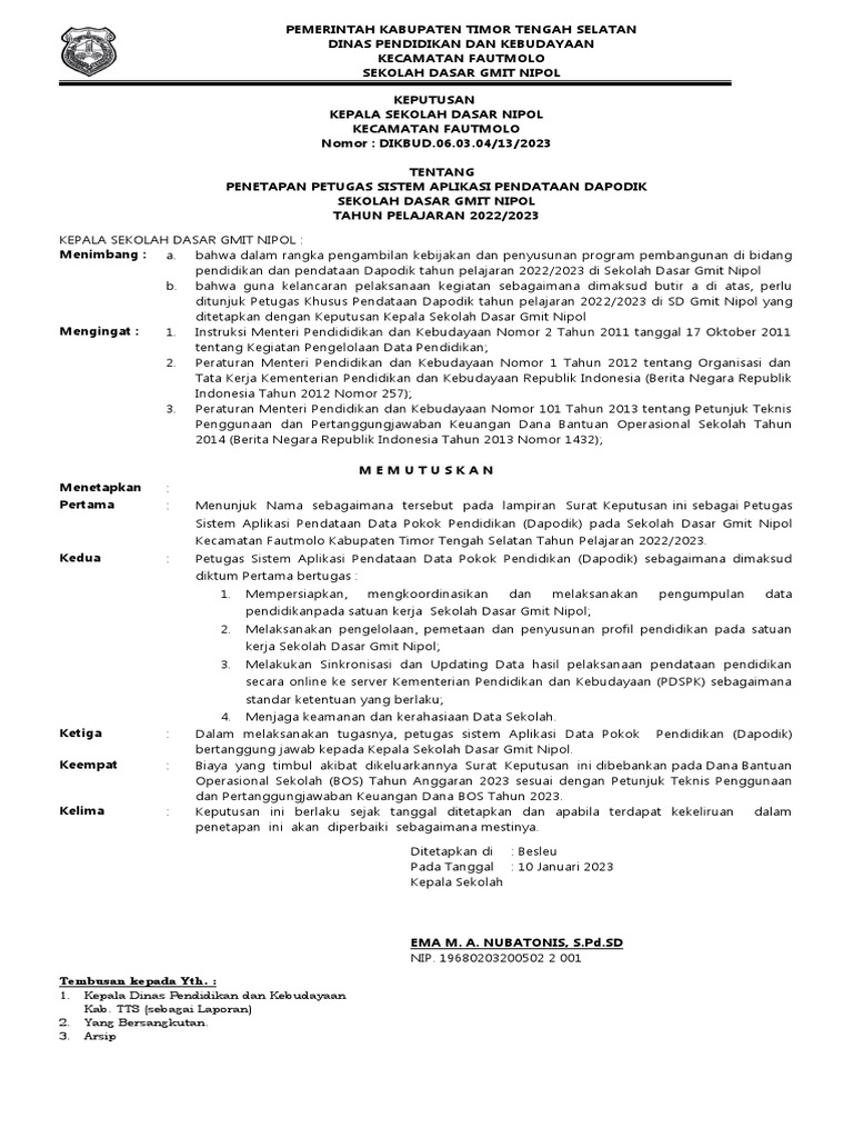 Format SK Operator Nipol | PDF