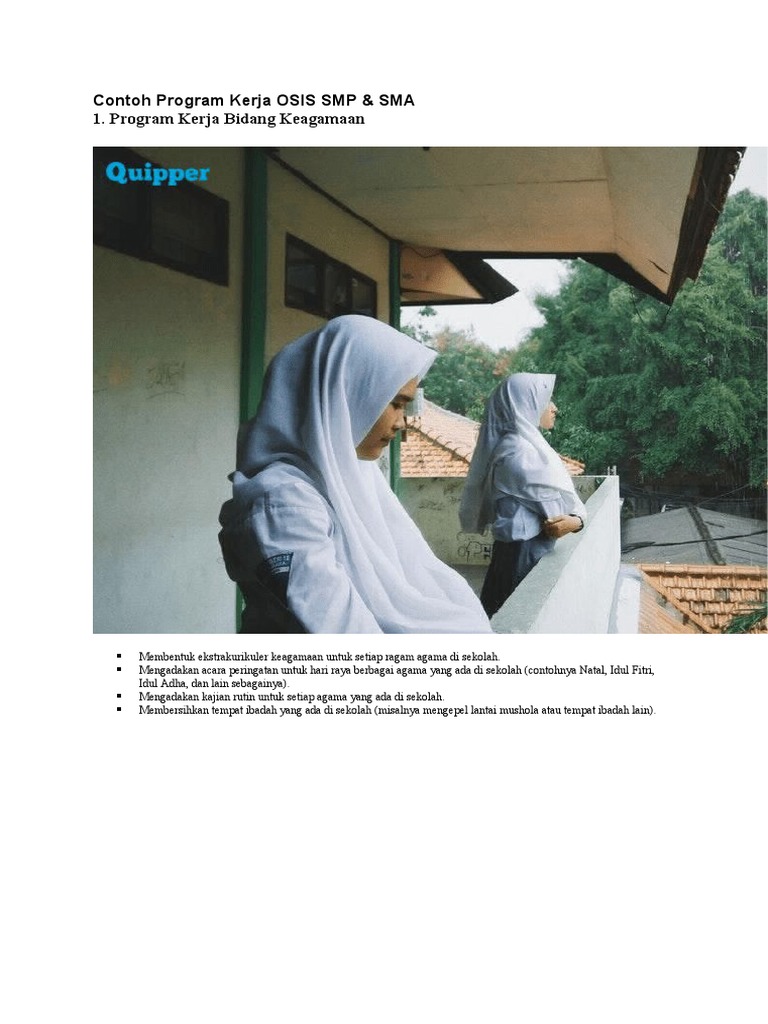 Contoh Program Kerja OSIS SMP | PDF