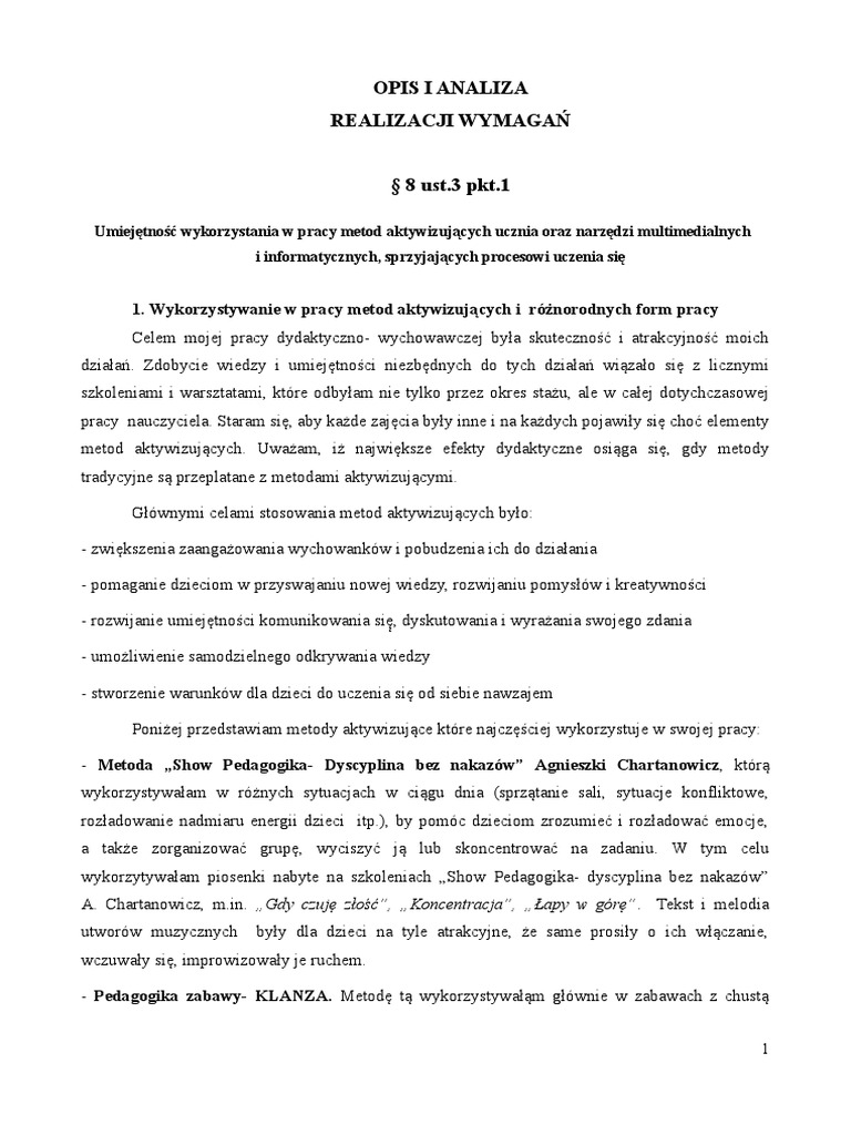 Opis I Analiza Wymagania 8.3.1 | PDF