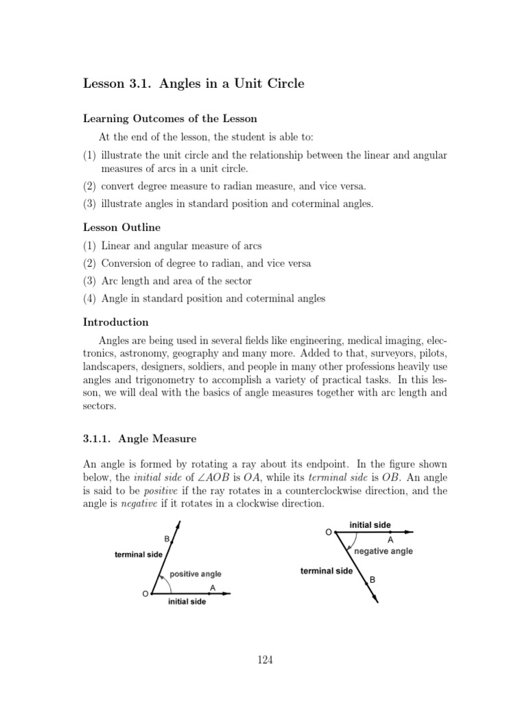 01 Unit Circle and Circular Functions | PDF | Trigonometric Functions | Angle