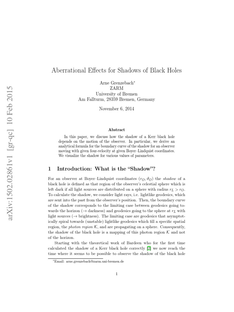 Grenzebach - Aberrational Effects | PDF | Black Hole | Geometry