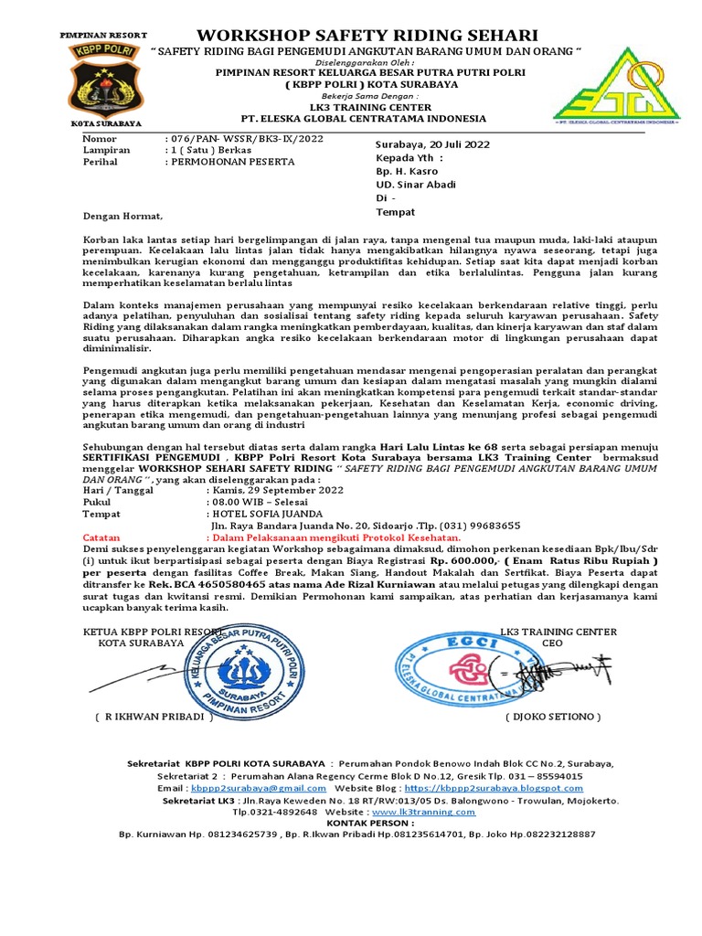 Proposal Safety Riding | PDF | Bisnis